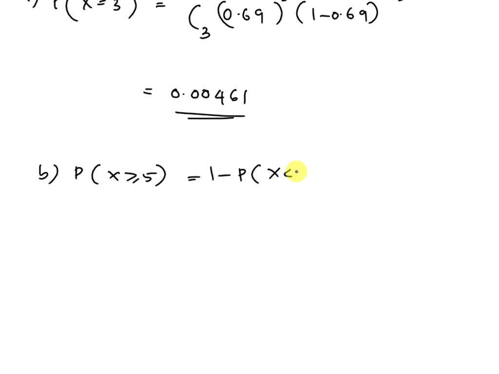 SOLVED: A random variable follows a binomial distribution with a probability of success equal to ...