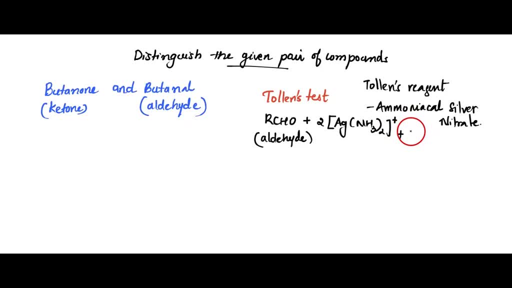 Give a simple chemical test to differentiate between the following ...