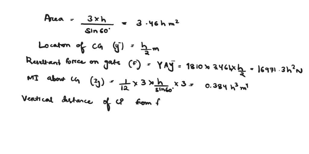 SOLVED: 3. The gate shown below is 3 m wide and for analysis can be ...