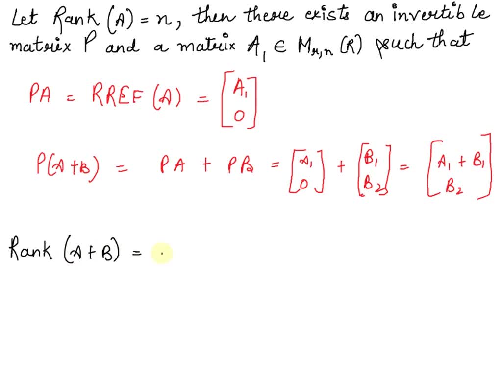 SOLVED: 6 Let A be an mxn matrix and let B be any n x p matrix such ...