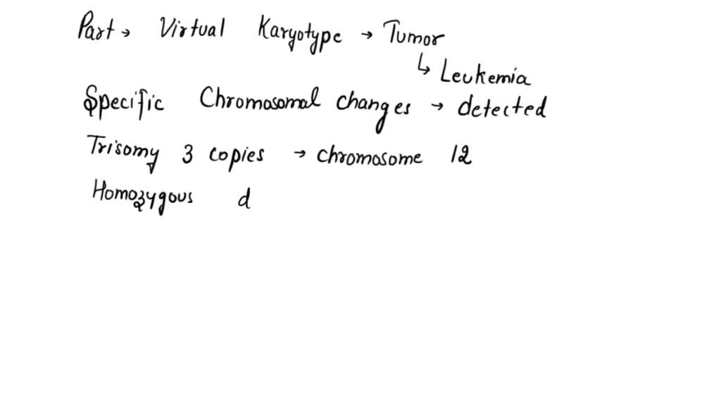 The image is part of a virtual karyotype of a tumor from a leukemia ...