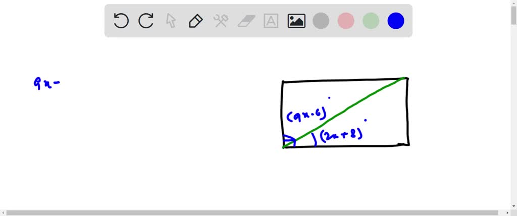SOLVED: Solve for X in the rectangle D (9x 6)8 E (2x + 8)8 A 2