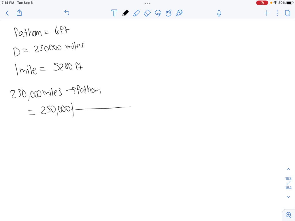 SOLVED: A fathom is a unit of length, usually reserved for measuring ...
