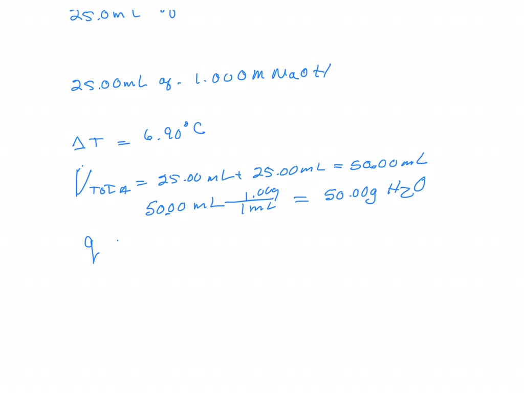 SOLVED: A student mixes 25.0 mL of 1.1 M HCl (aq) with 25.0 mL of 1.000 M NaOH (aq) in a well ...
