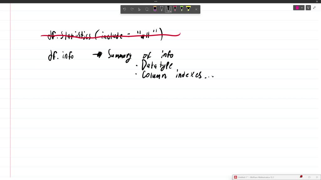 Which Statement Would You Use To Perform A Statistical Analysis Of Data In A Pandas Dataframe Df