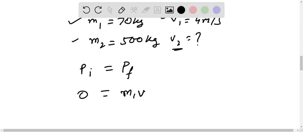 SOLVED: A 70-kg swimmer dives horizontally off a 500-kg raft. If the ...