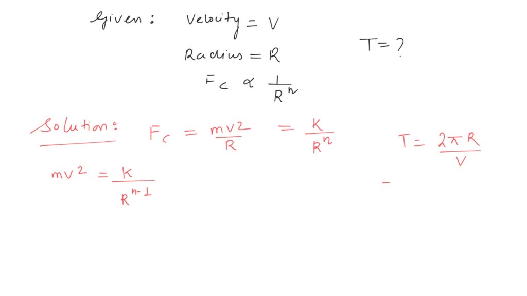 SOLVED: . A particle is moving with a uniform speed in a circular orbit of radius R in a central ...