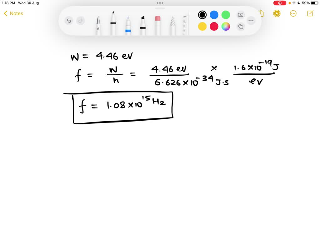 SOLVED: 4.5 Work function and the photoelectric effect. The work ...