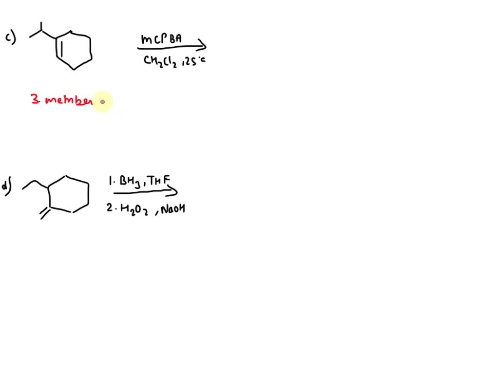 SOLVED: 1. Br2/H2O A) 2. NaOH KMnO4, NaOH Warm conc CH3 CH3ONa D ...