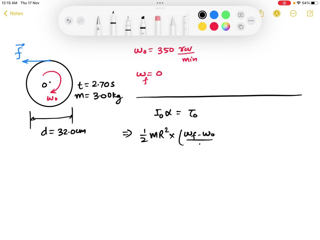 SOLVED: The 3.00 kg, 32.0-cm diameter disk in the figure (Figure 1) is ...