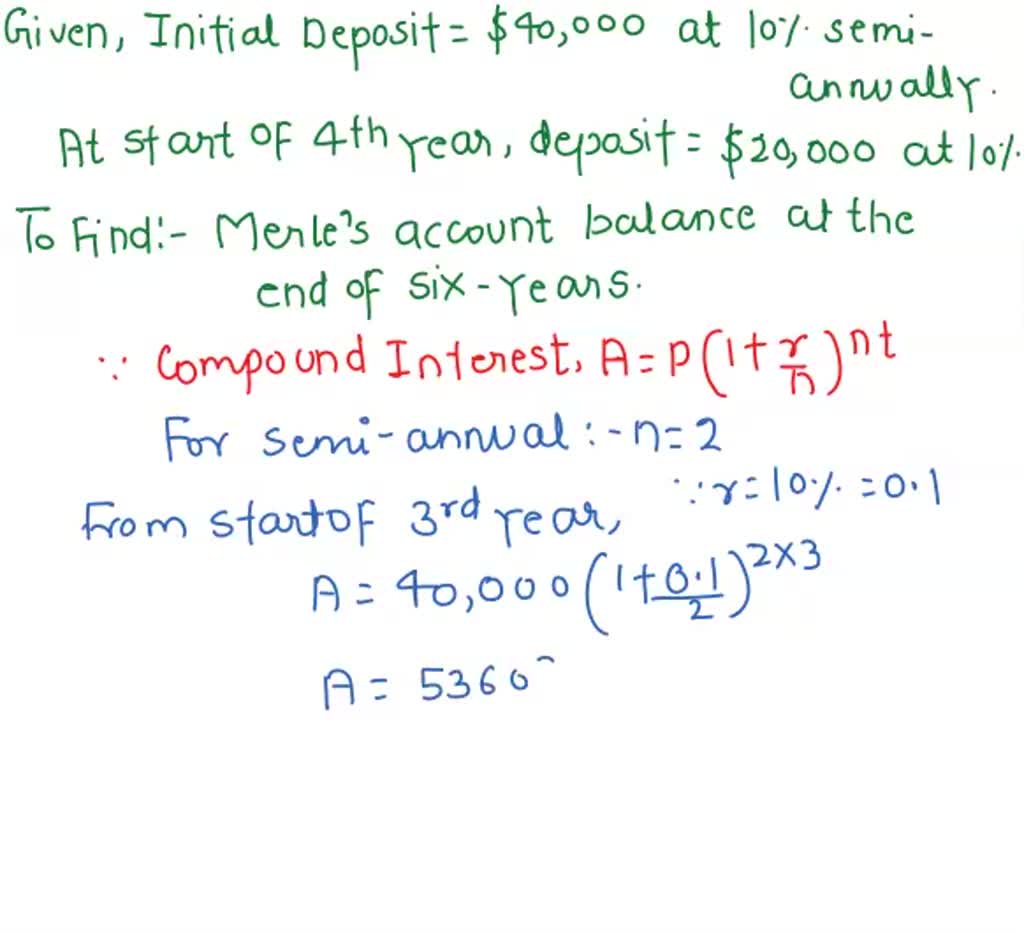 Merle Fonda opened a new savings account. She deposited 40,000 at 10% ...