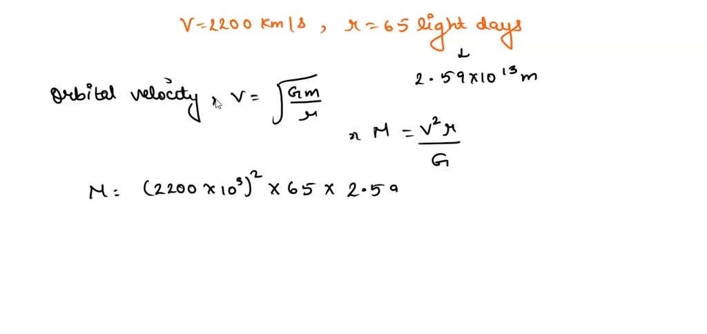 SOLVED: calculate the mass of an object being orbited by a star at 2200 ...