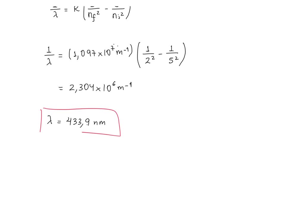 SOLVED: Use Balmer's formula to calculate (a) the wavelength, (b) the frequency, and (c) the ...