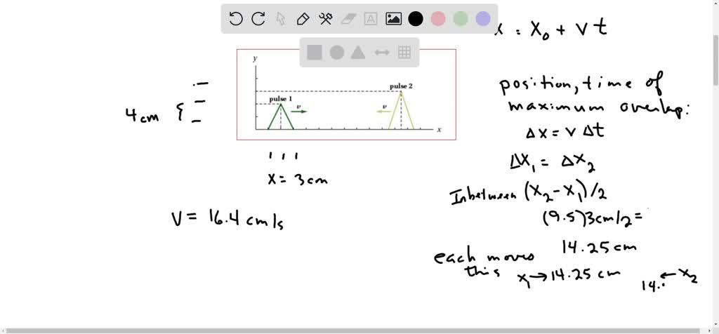 SOLVED: At t = 0, the instantaneous position of two pulses moving along ...