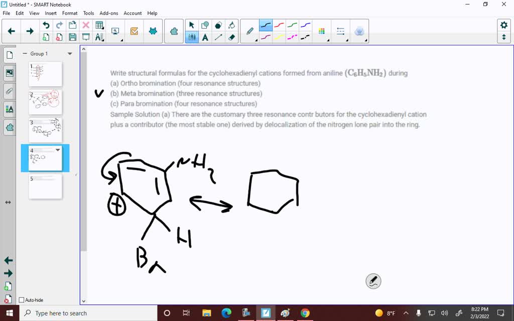 SOLVED: Write structural formulas for the cyclohexadienyl cations ...
