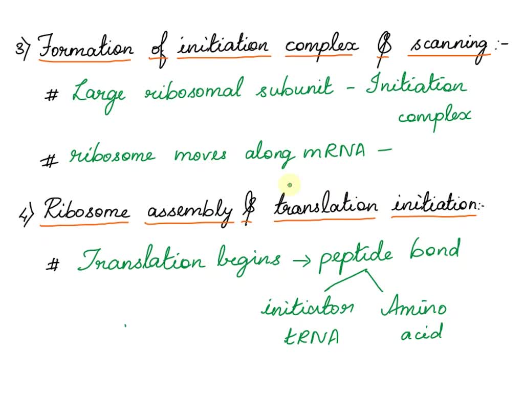 SOLVED: Explain the steps of Eukaryotic Translation Initiation. 1 ...