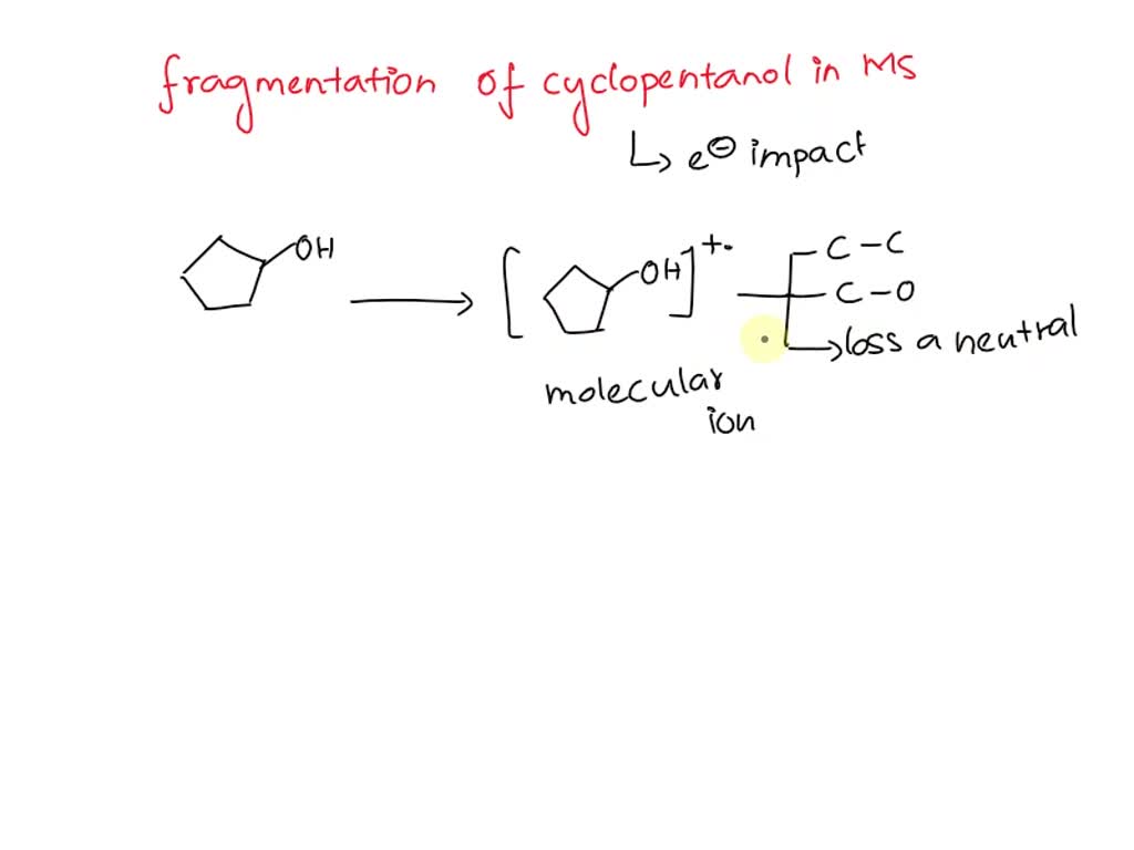 SOLVED: What is the fragmentation of cyclopentanol on the mass spectrum ...