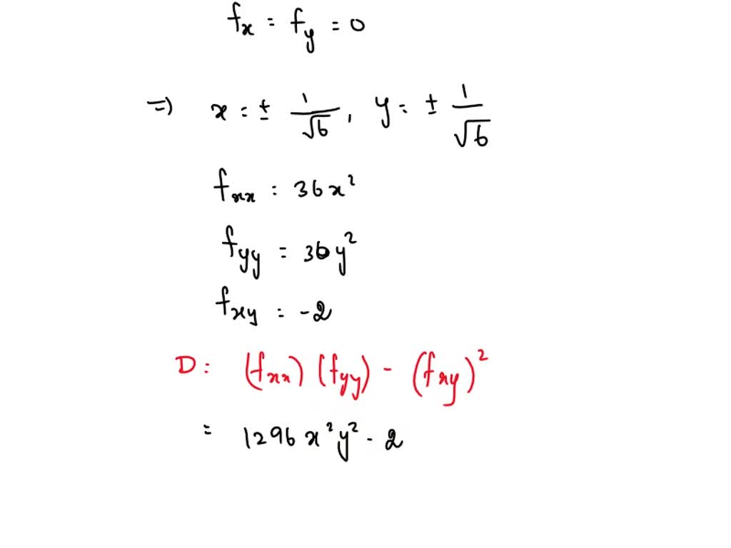 SOLVED: Suppose that f(x, y) = 2x^4 + 2y^4 - 2xy. Then the minimum ...