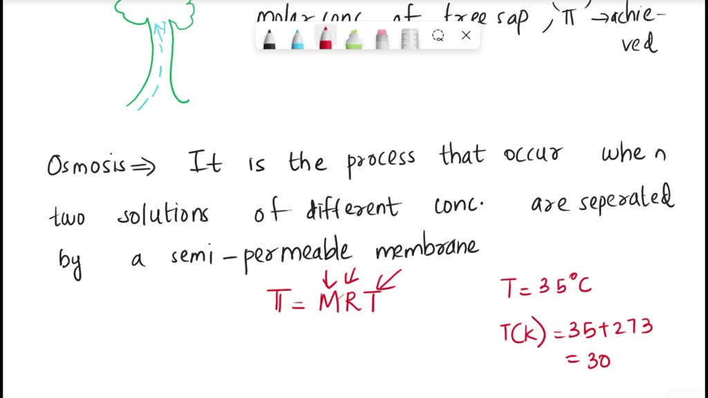 SOLVED: Osmosis occurs when two solutions of different concentrations are separated by a semi ...