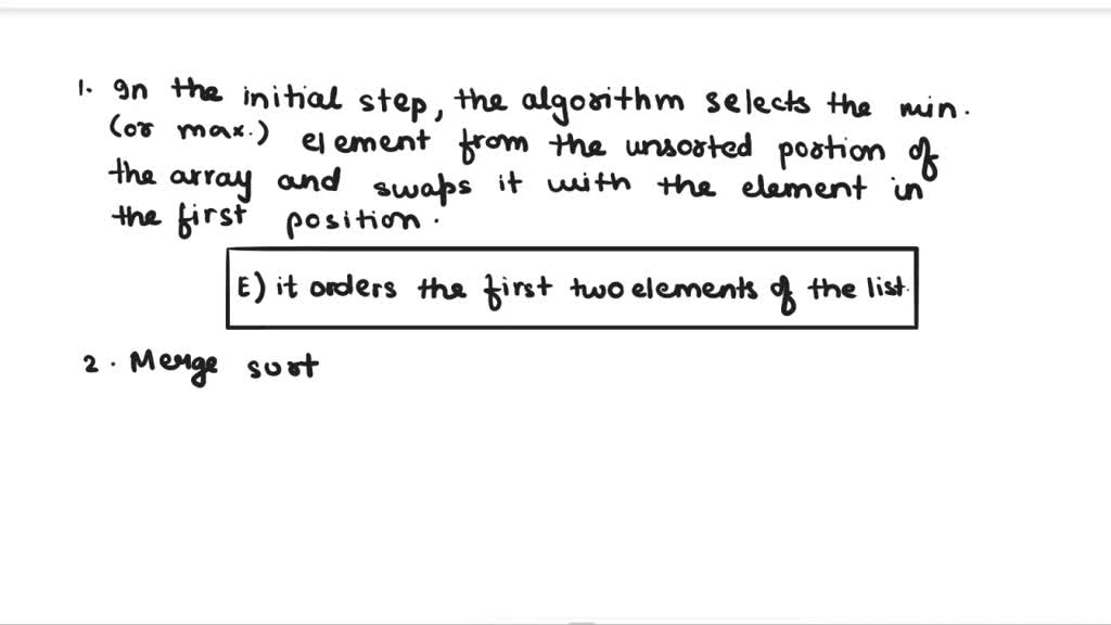 Solved 3 What Advantage Does A Merge Sort Have Over An Insertion Sort A It Is More Memory