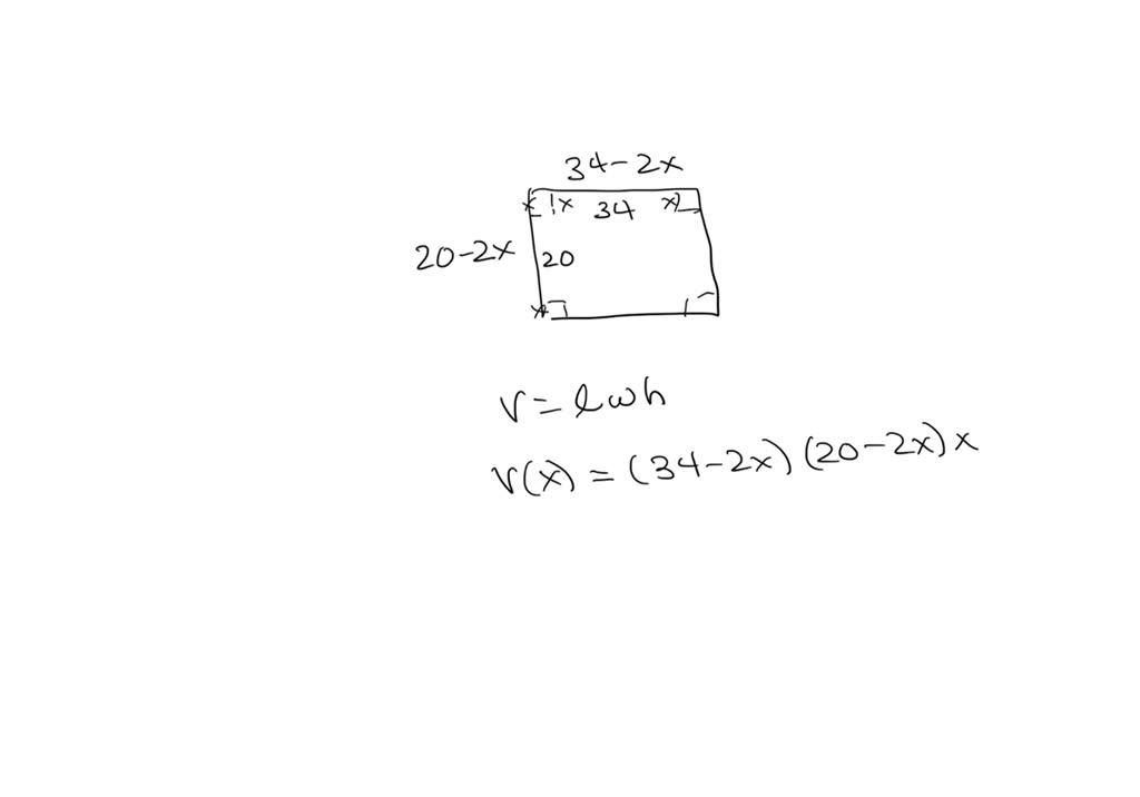 SOLVED: An open-top box is to be constructed from a sheet of tin that measures 48 inches by 28 ...