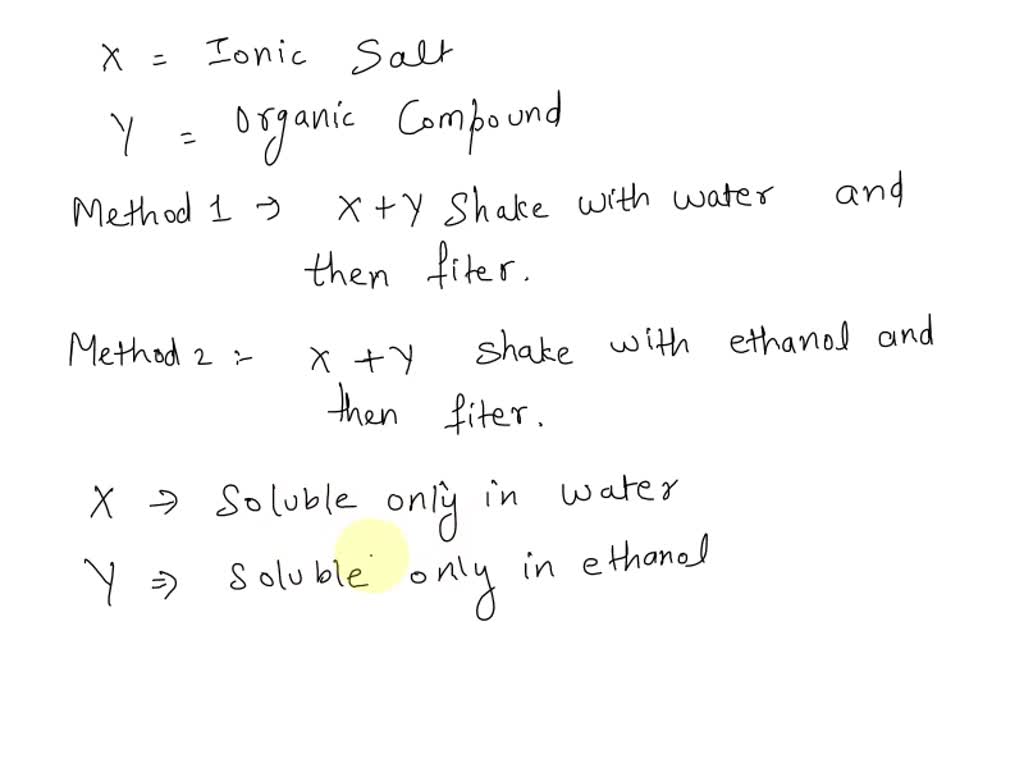 SOLVED: 'A solid mixture contains an ionic salt, X, and a covalent ...
