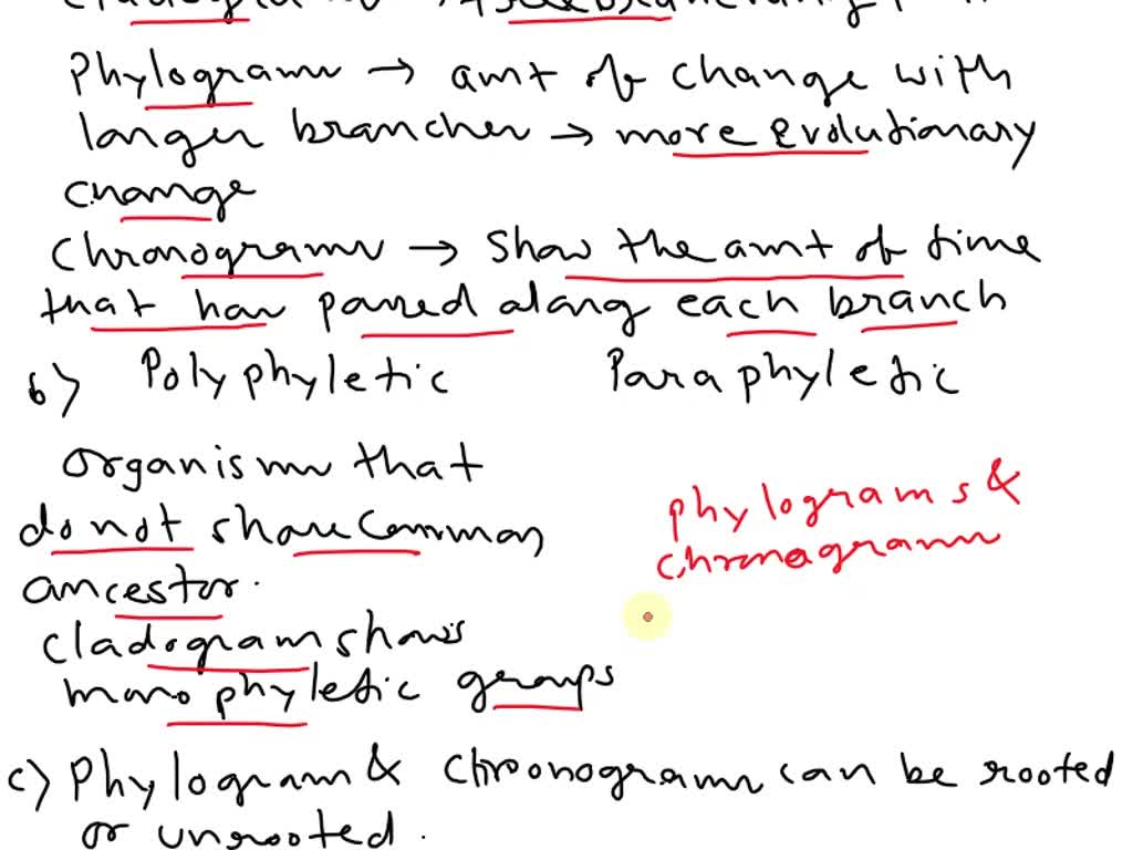 SOLVED: What is the difference between cladograms, phylograms, and ...