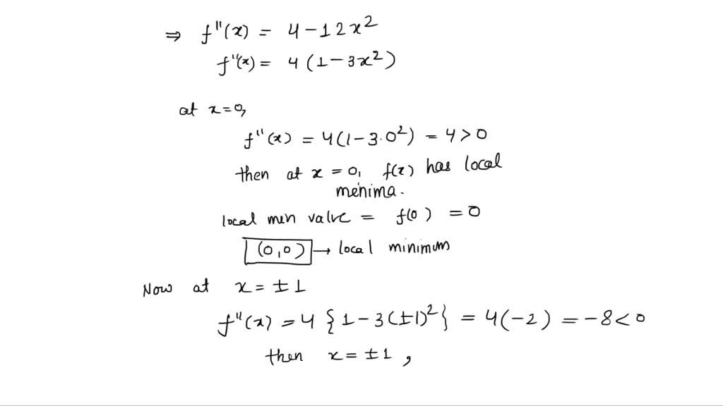 SOLVED: Extreme Values and Points of Inflection Find the maximum, minimum, and inflection points ...
