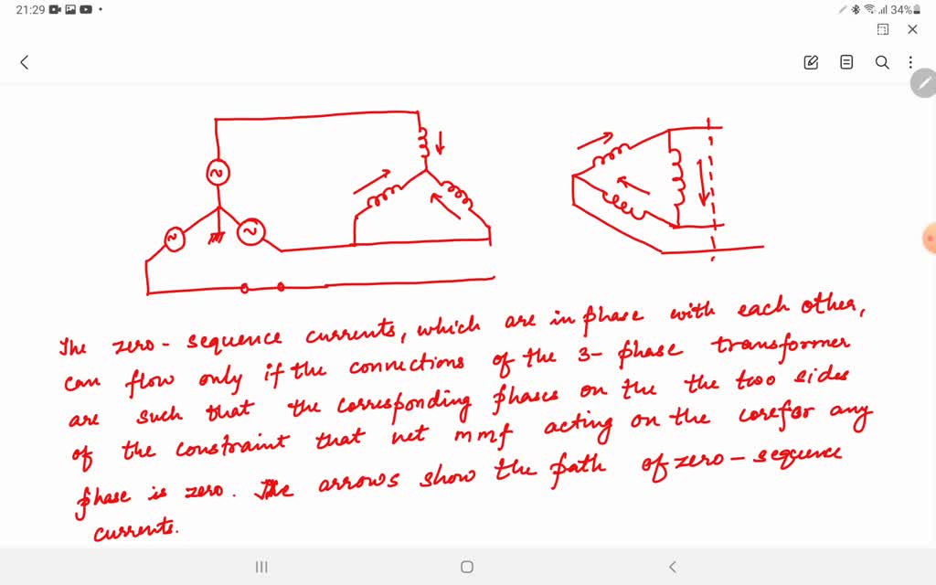 SOLVED: 'Zero sequence currents can flow from line into to a ...