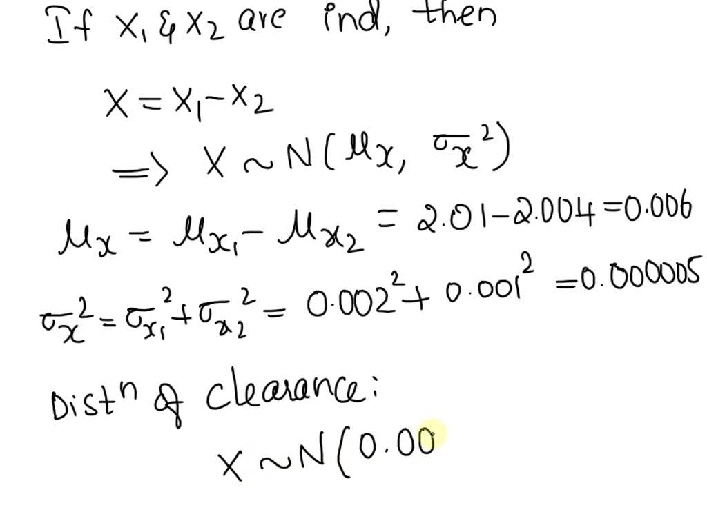 SOLVED: Texts: A shaft and bearing pair that are assembled into a single unit are manufactured ...