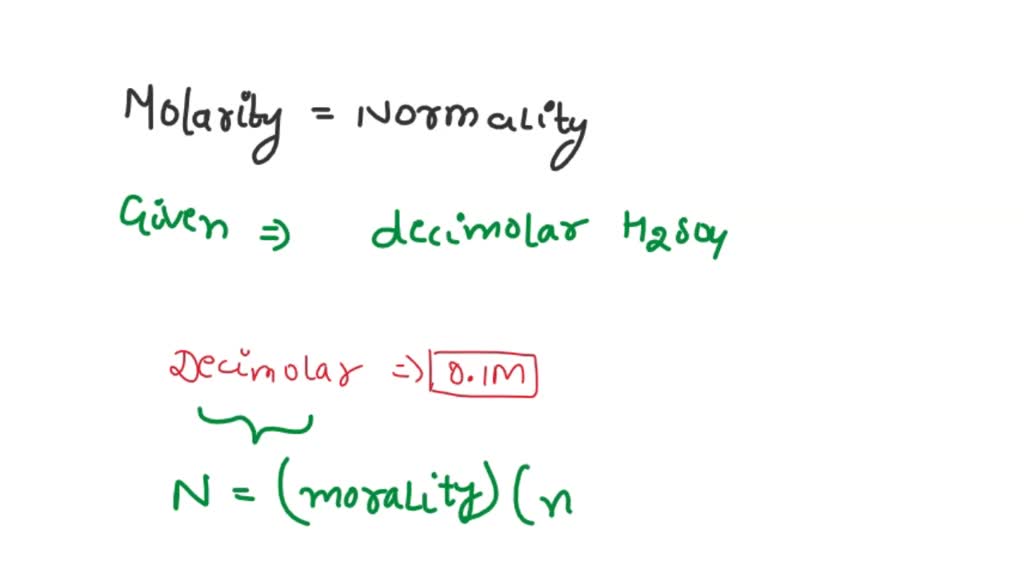 SOLVED: A decimolar solution of H2SO4 is prepared. Find the normality and strength of the solution.