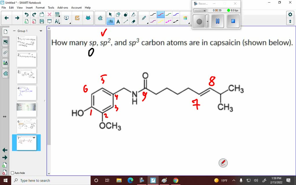 SOLVED: How many sp, sp2,and sp3 carbon atoms are in capsaicin (shown ...
