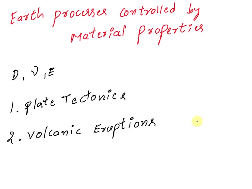 SOLVED: 6: How are Earth processes controlled by material properties ...