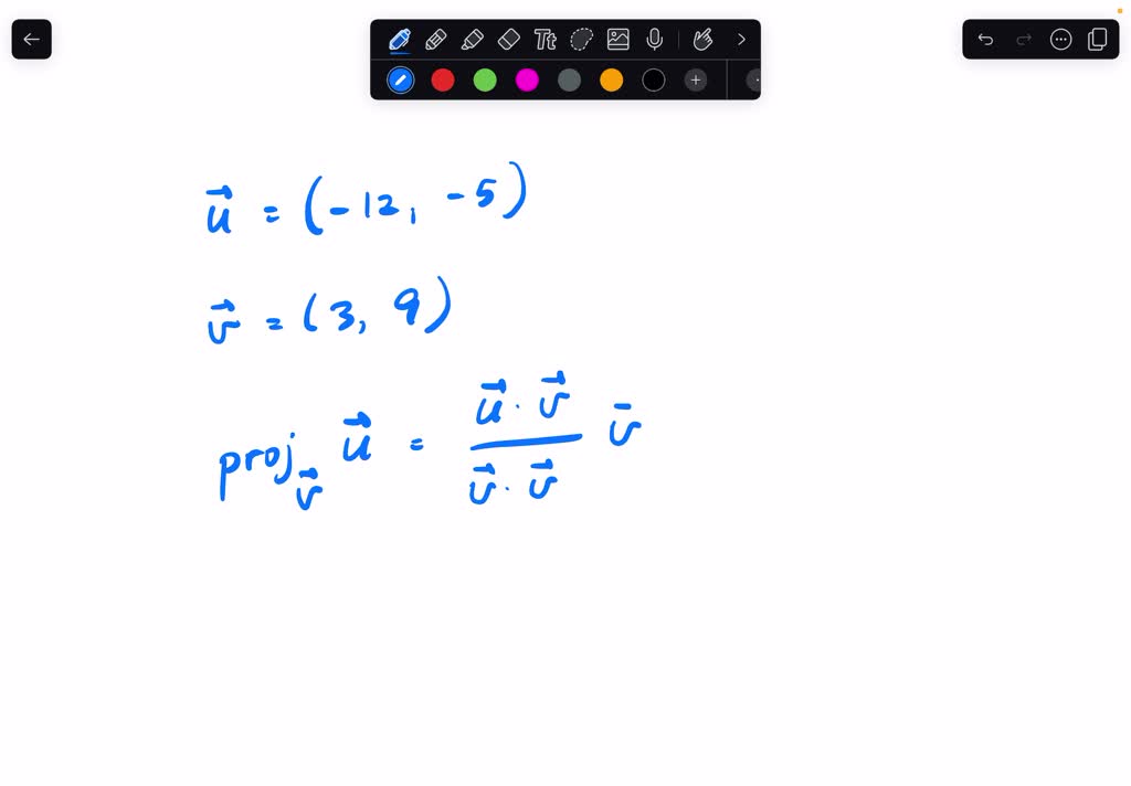 SOLVED: Given vector u equals open angled bracket negative 12 comma ...