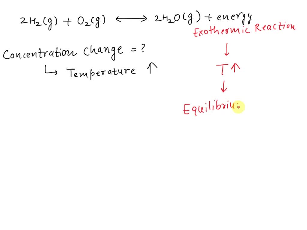 SOLVED: Given the reaction at equilibrium: 2H2(g) + O2(g) â†” 2H2O(g ...