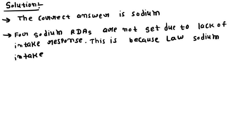 SOLVED: The Dietary Reference Intake (DRI) recommendation values ...