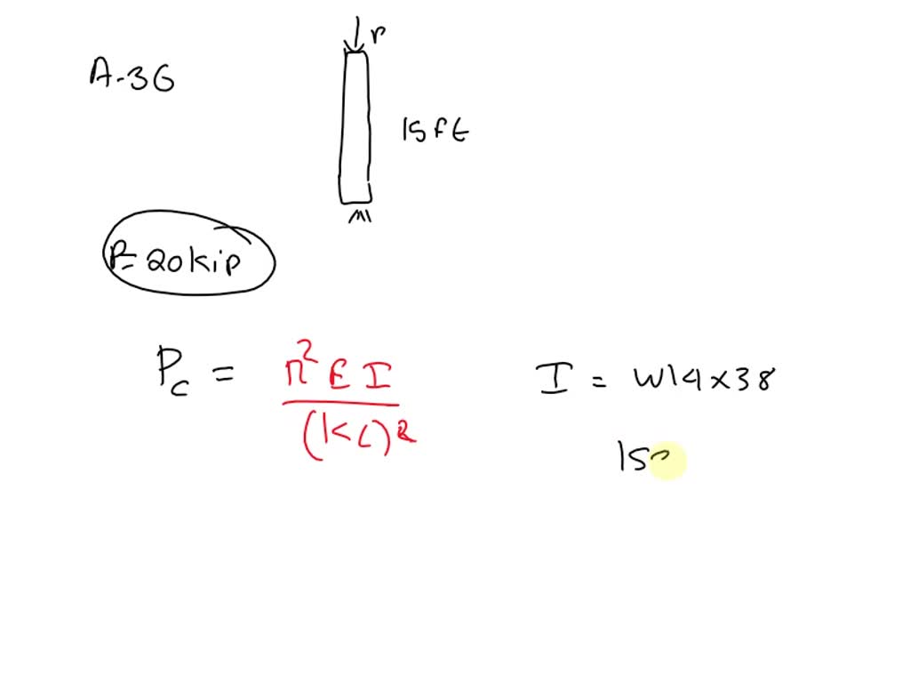 SOLVED: The W14 38 column is made of A-36 steel and is fixed supported ...