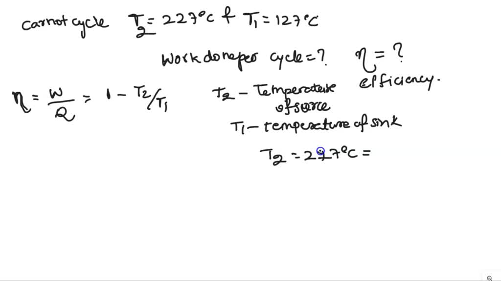 SOLVED: a) Determine the ideal efficiency of this heat engine. b ...