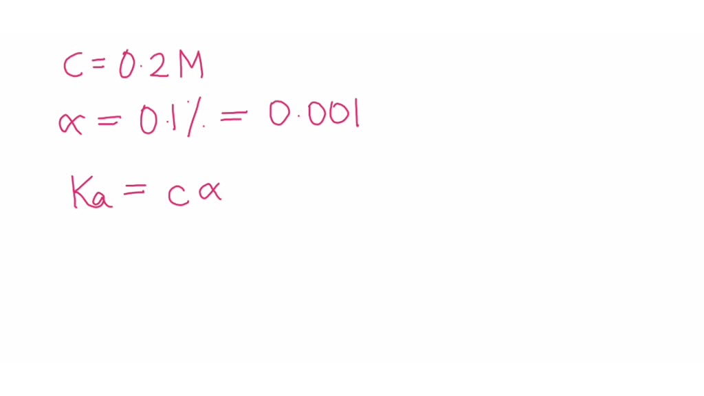 SOLVED: 12) Calculate the acid dissociation constant Ka of a 0.2 M ...