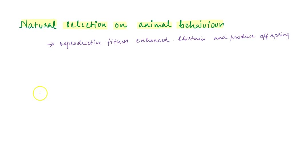 SOLVED: How does natural selection affect animal behavior and how ... SOLVED: How does natural selection affect animal behavior and how ...