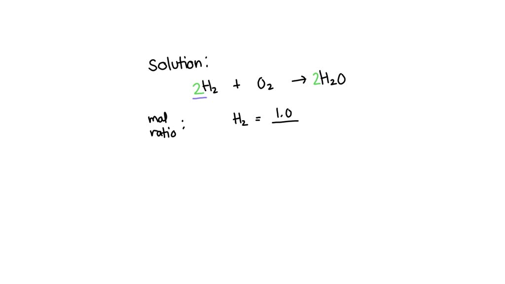 SOLVED: Hydrogen gas and oxygen gas react to form water vapor. Suppose you have 1.0 mol of ...