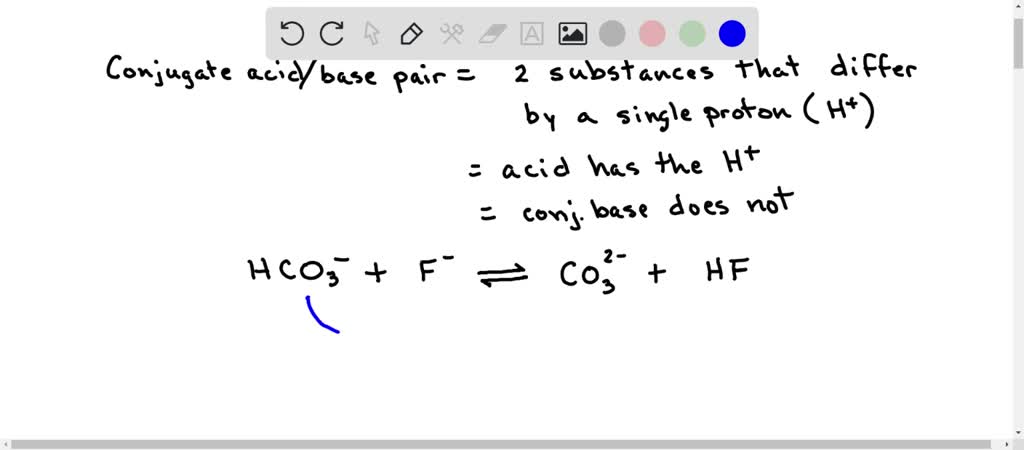 SOLVED: Consider the reaction below: Which species are conjugate acid ...