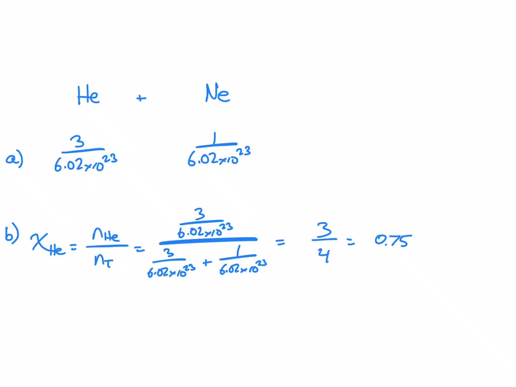 SOLVED: A mixture of Helium and Neon gases is held in a container at 2.2 atm. If the mixture ...