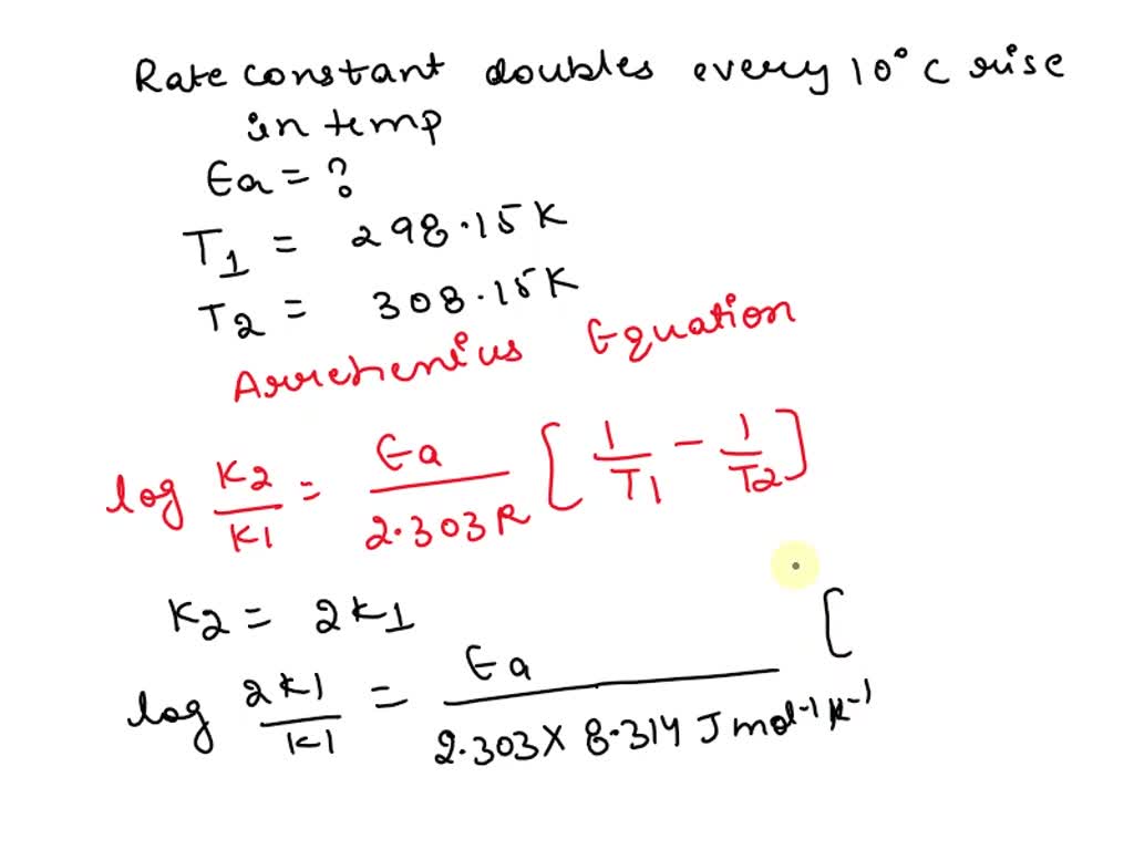 SOLVED: For many reactions near room temperature the rate and the rate ...