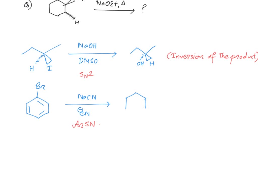 SOLVED: NaOH DMSO a Br NaCN Draw the products of the following reaction ...