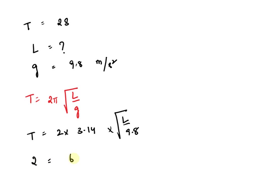 SOLVED: pendulum makes 12 complete cycles in 20 s. What is the length ... SOLVED: pendulum makes 12 complete cycles in 20 s. What is the length ...