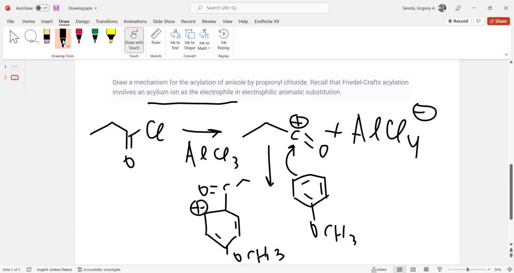 SOLVED: Draw a mechanism for the acylation of anisole by propionyl ...