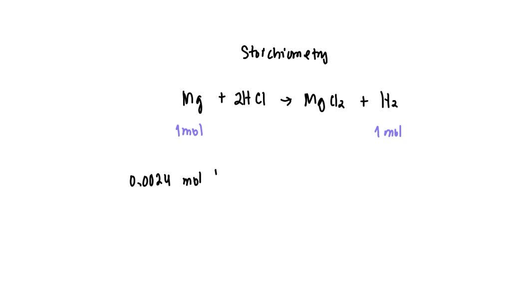 SOLVED: Assuming excess HCl is present, predict how many moles of H2 ...