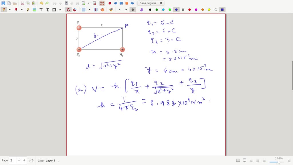 SOLVED: [A negative 10 nano-coulomb charge lies in the X-Y plane along with three points. The ...