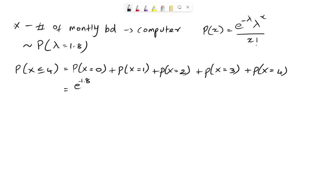 SOLVED: The number of monthly breakdowns of a super computer is a random variable having a ...